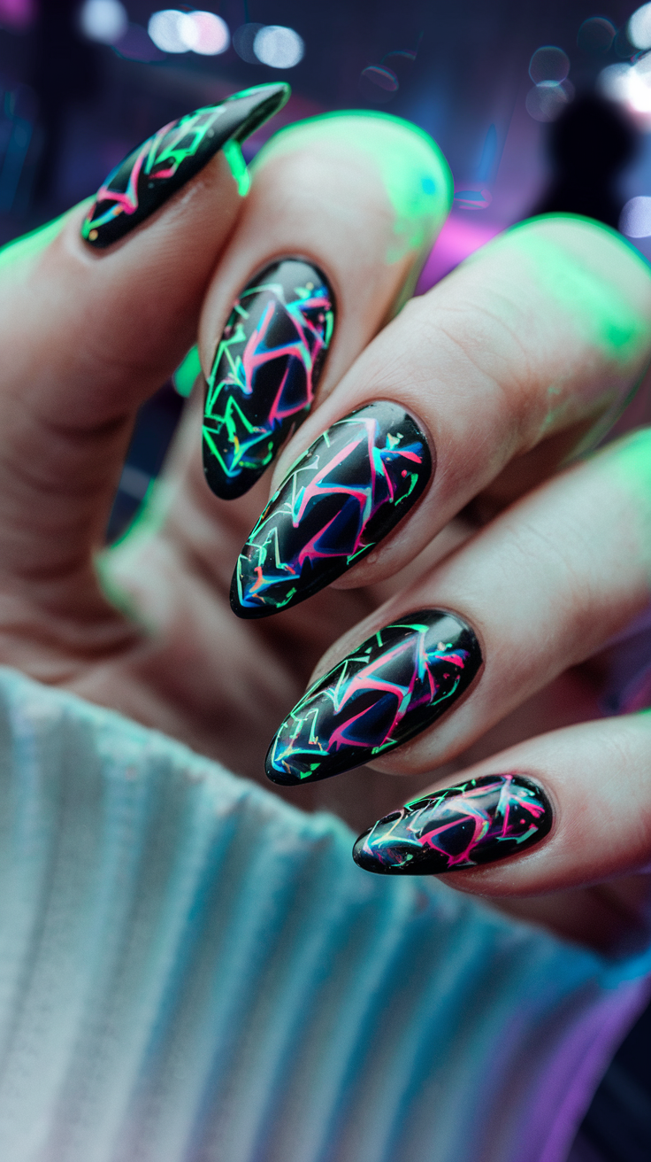 Neon Inspired Nail Design For February 2025 - nailosphere.com